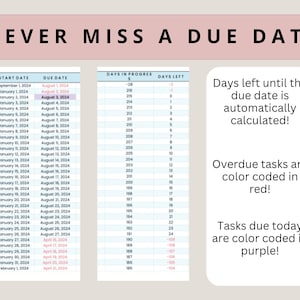 Task Tracker Spreadsheet Smart Calendar Google Sheets to Do List ...