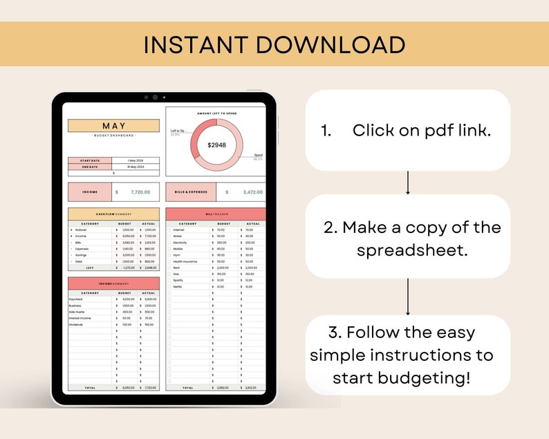 Budget Planner Google Sheet Monthly Budget Spreadsheet Paycheck Budget ...