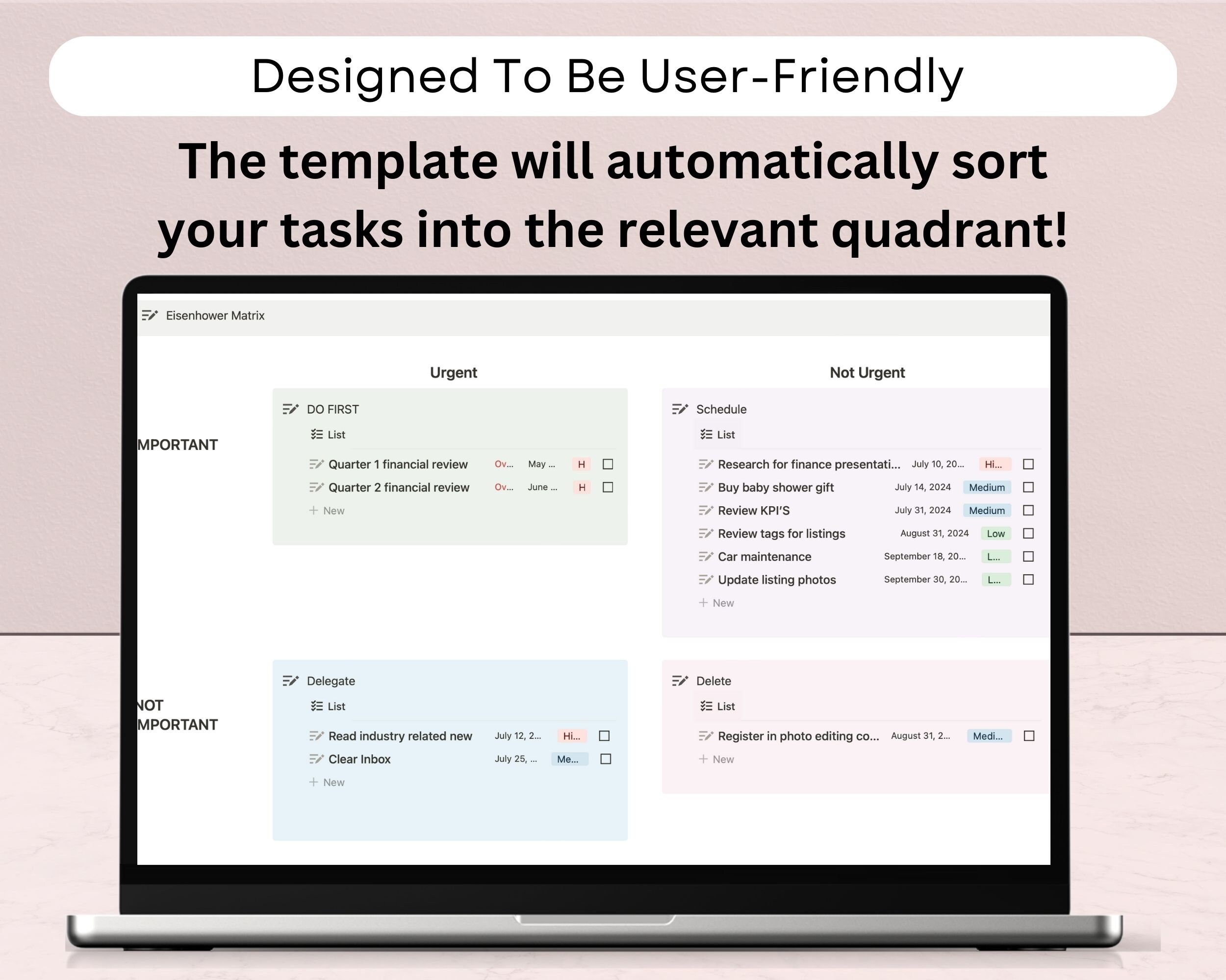 Notion Eisenhower Matrix Template Priority Matrix Decision Productivity ...