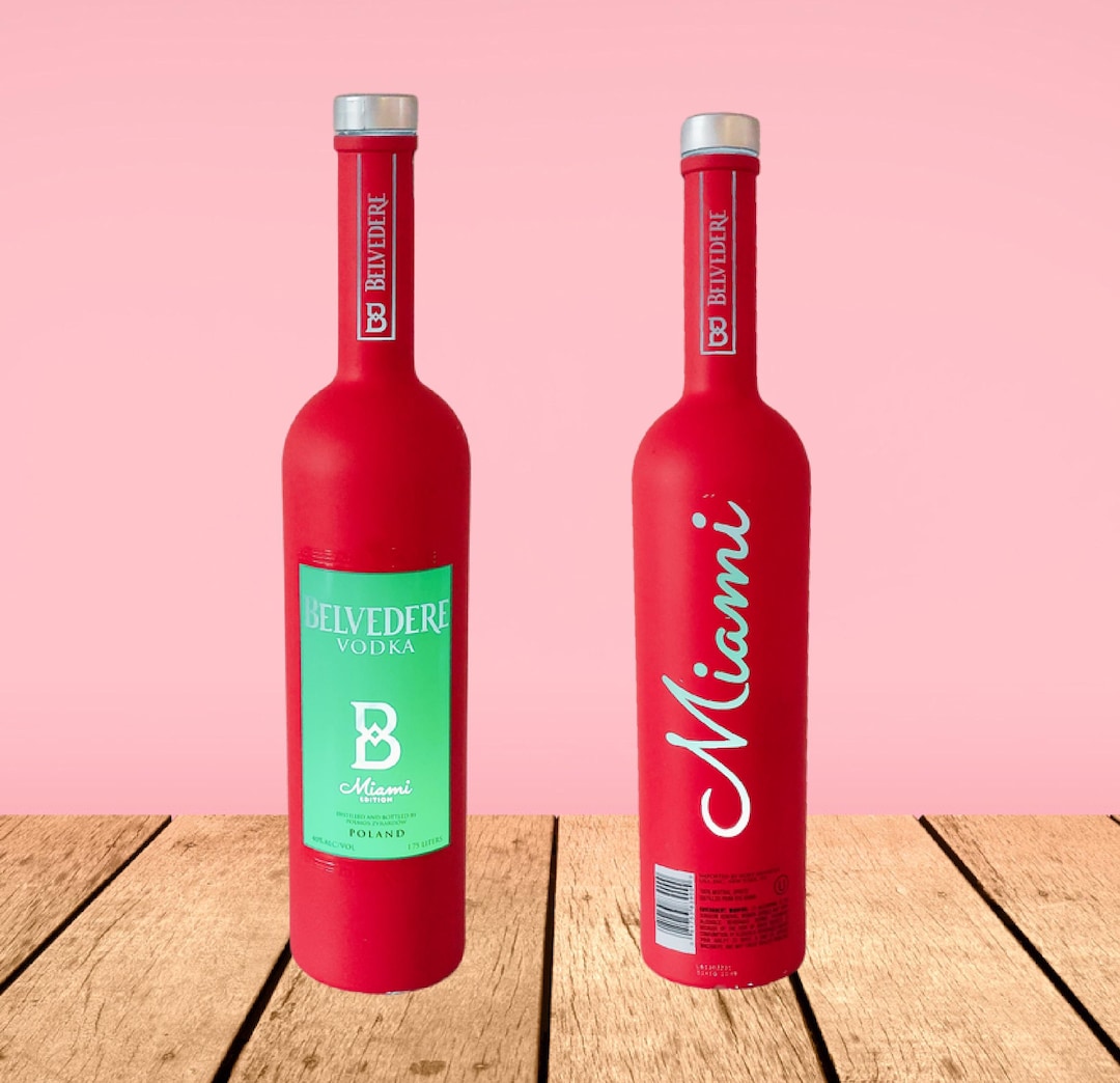 Belvedere Vodka Bottle With LED Base: Miami Limited Edition Bar Decor ...