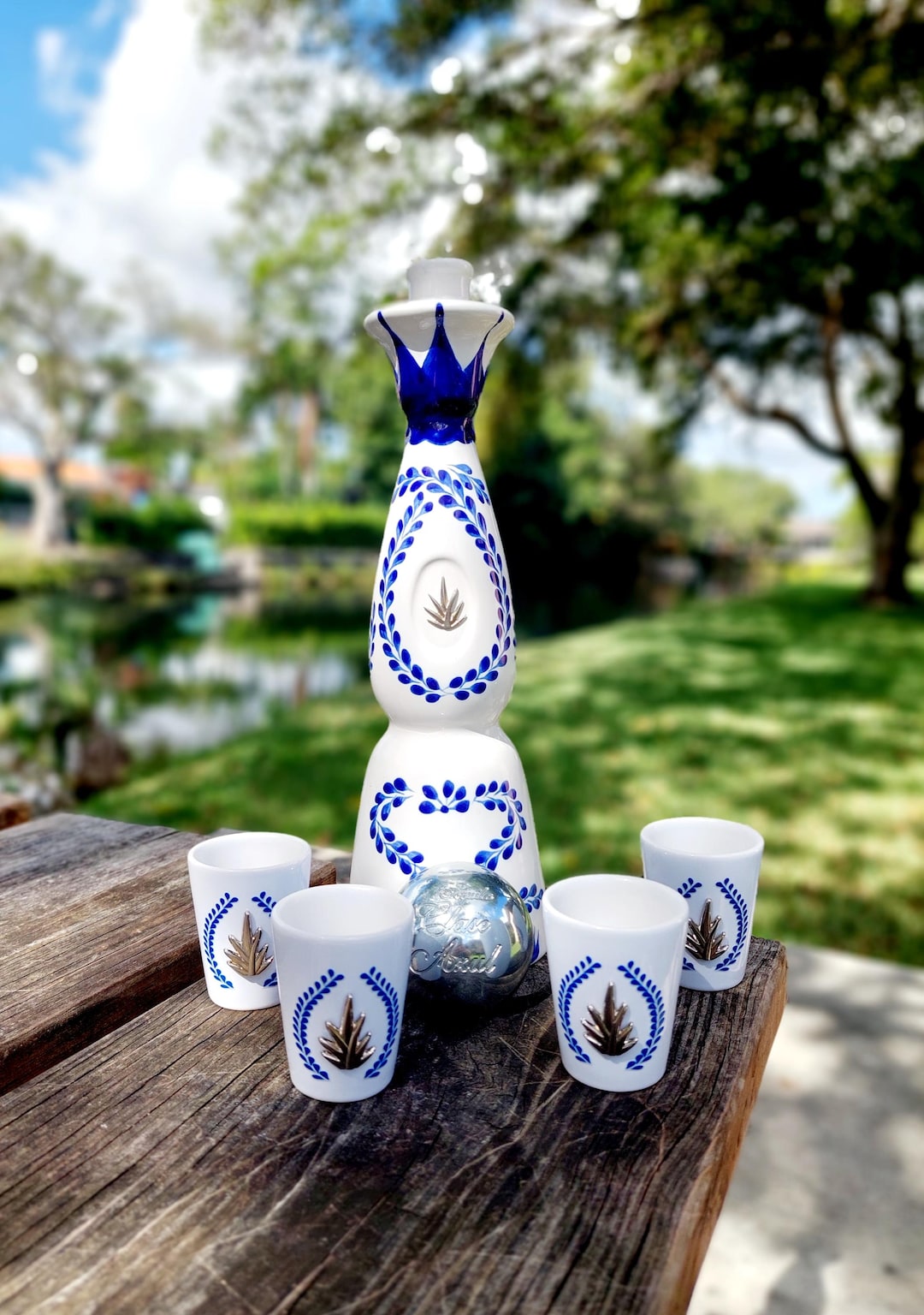 Clase Azul Reposado Botella De Tequila Vacía 750ml Con Sus 4 Chupitos ...