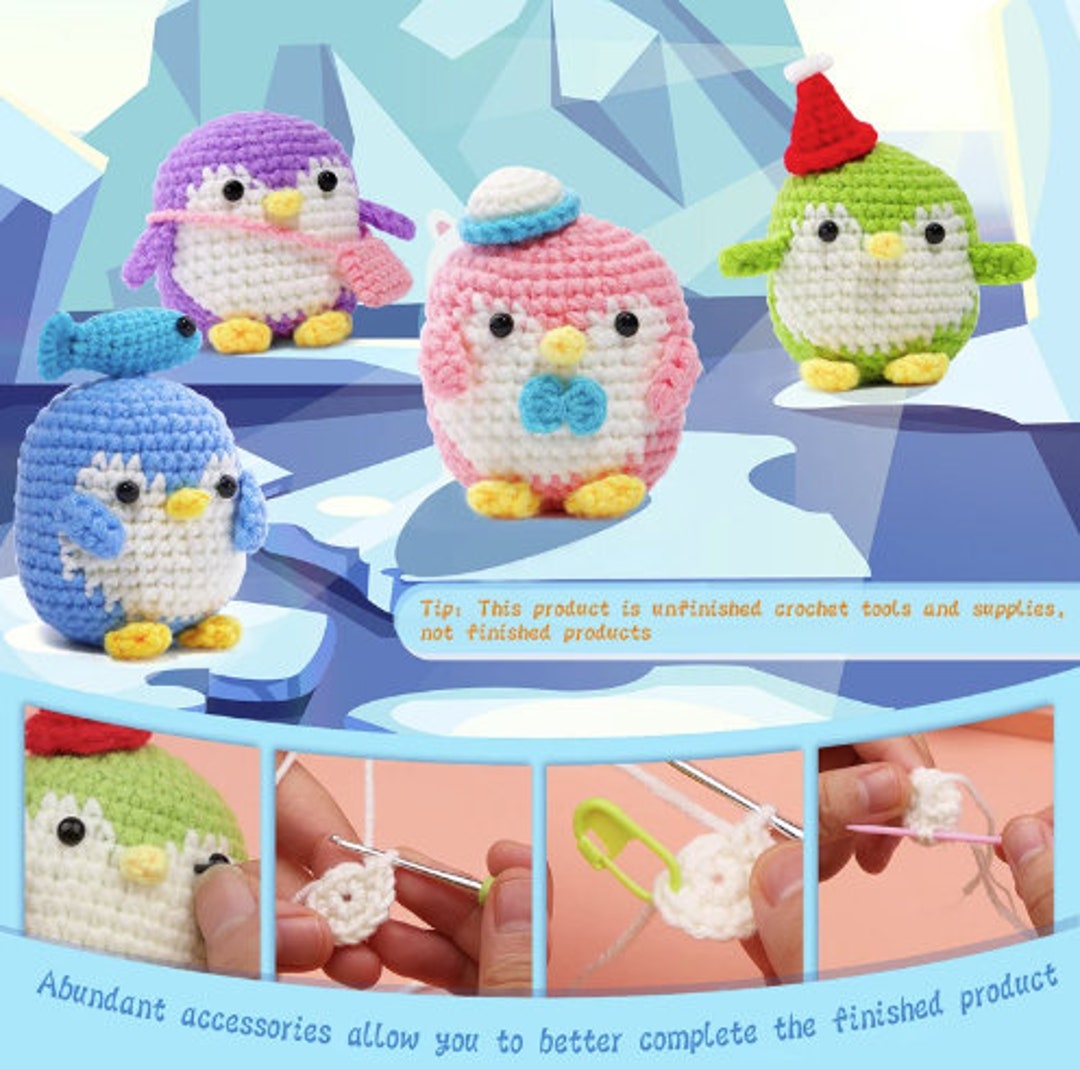 DIY Crochet Penguin Easy Starter Kit for Beginners Adorable - Etsy