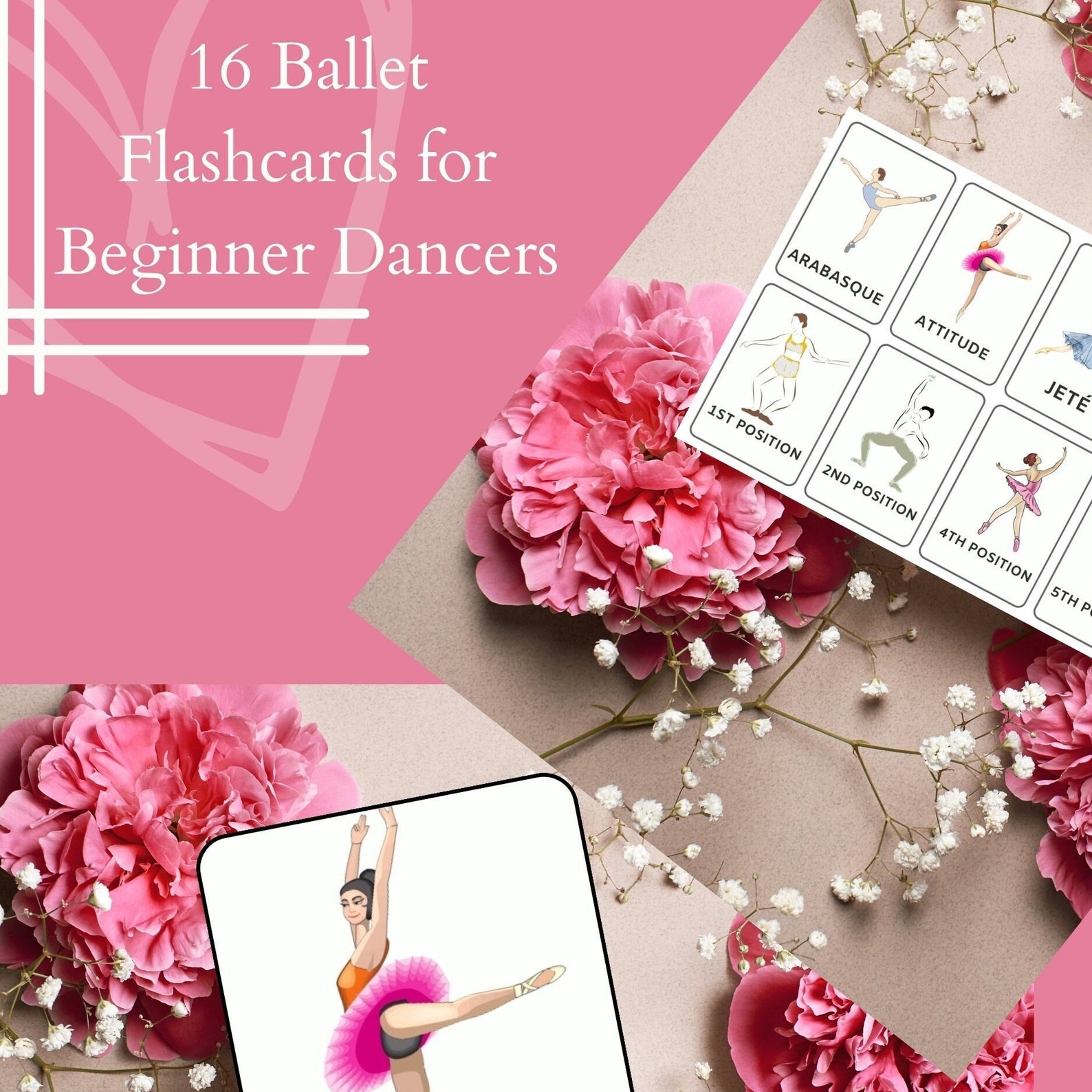 Ballet Flashcards for Dancers Printable Flashcards Kids Ballet ...