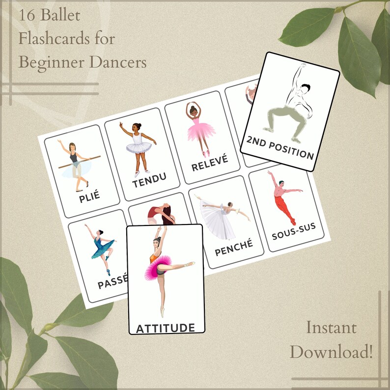 Ballet Flashcards for Dancers Printable Flashcards Kids Ballet ...