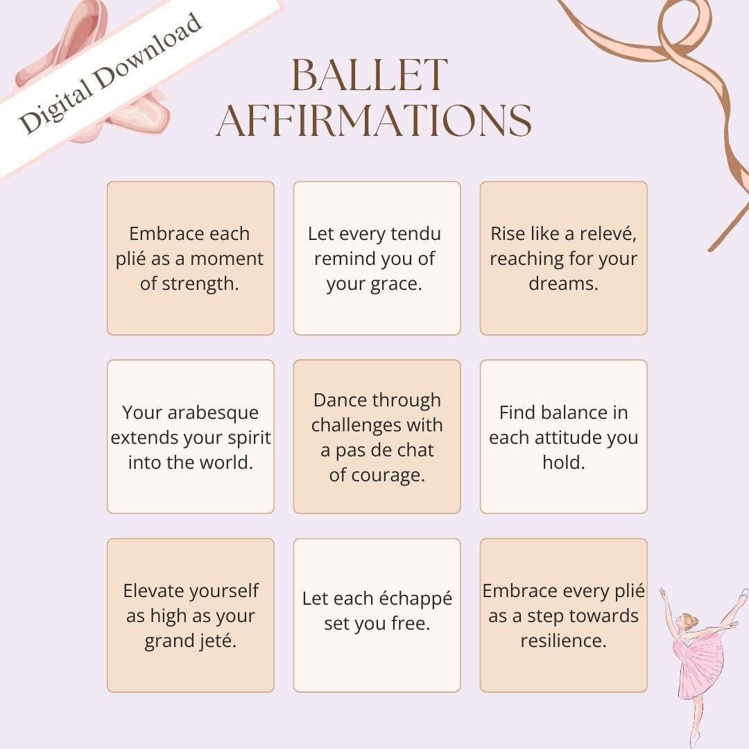 Ballet Affirmation Cards Ballet Cards Affirmations for Dance Cards for ...