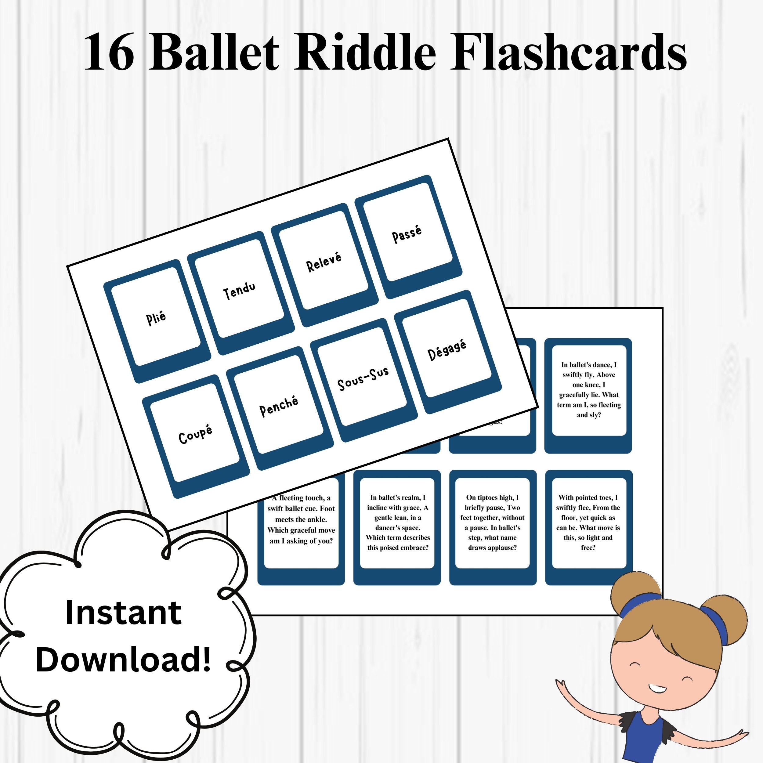 Ballet Vocabulary Flashcards Ballet Riddle Flashcards Ballet Vocabulary ...