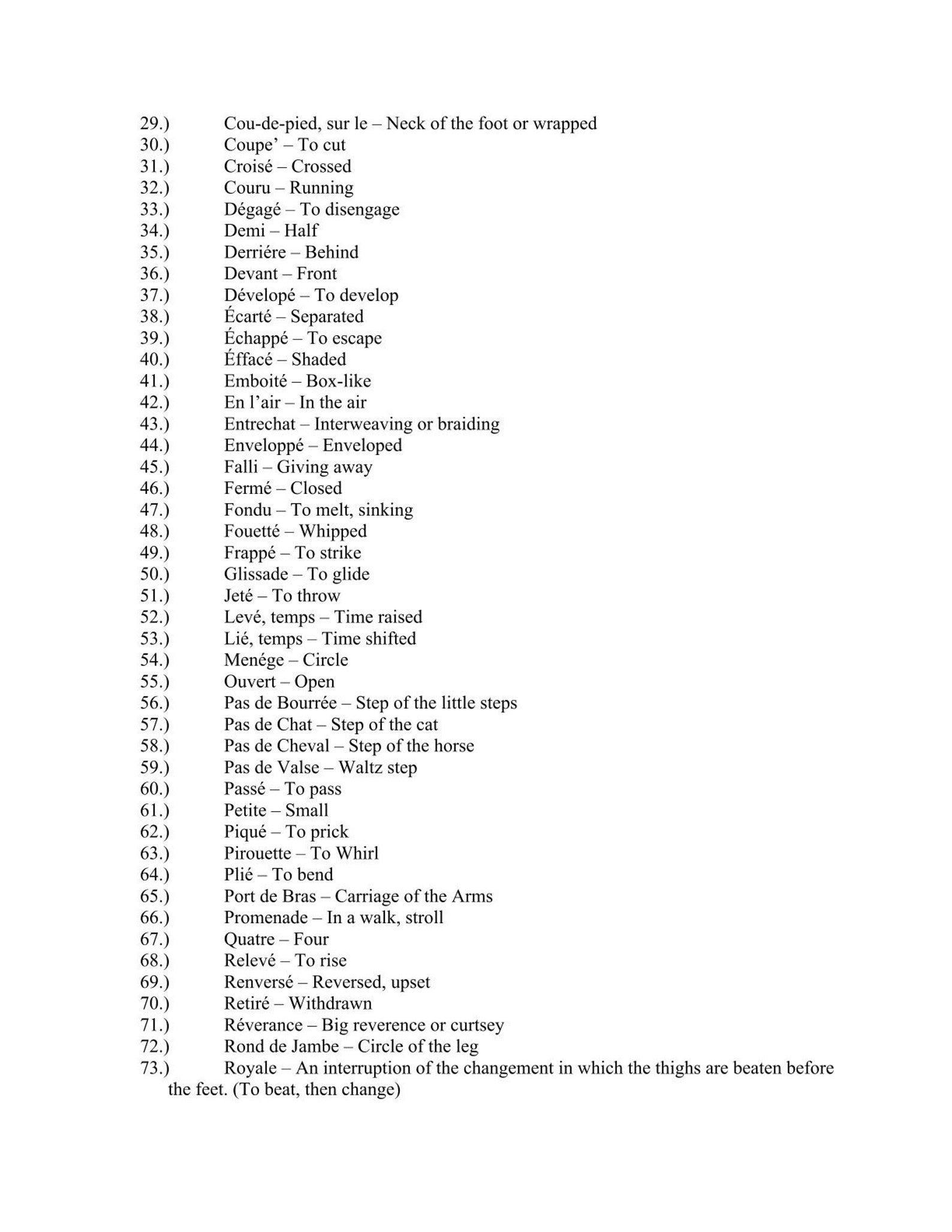 Ballet Terminology Ballet Vocabulary Ballet Words Ballet Memorization ...