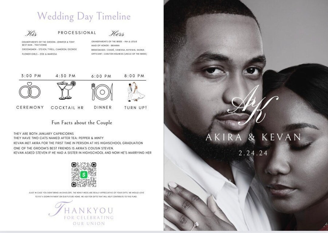 Elegant Wedding Fan. Canva Template - Etsy