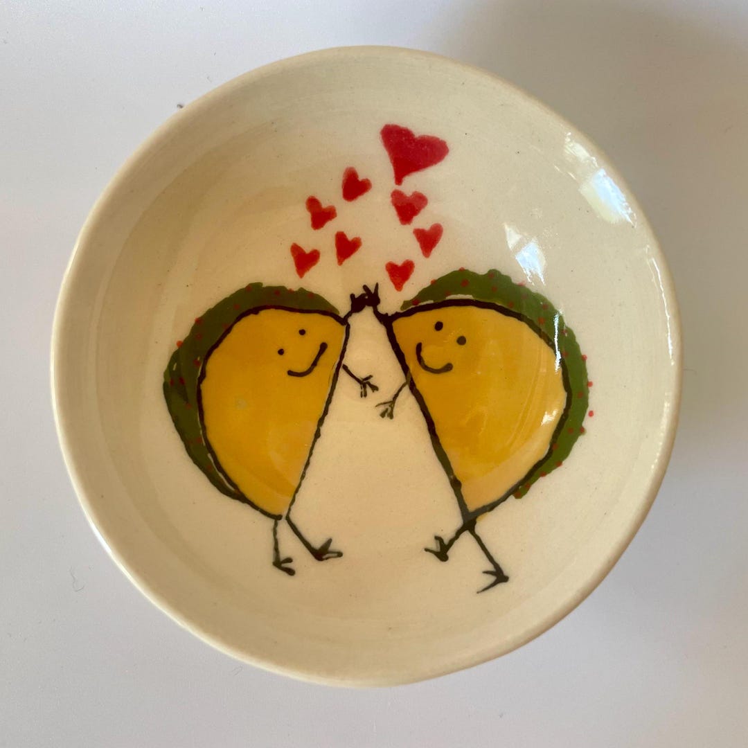 Hand Painted Tacos Ceramic Wedding Ring Dish. Taco Tuesday Dip Bowl ...