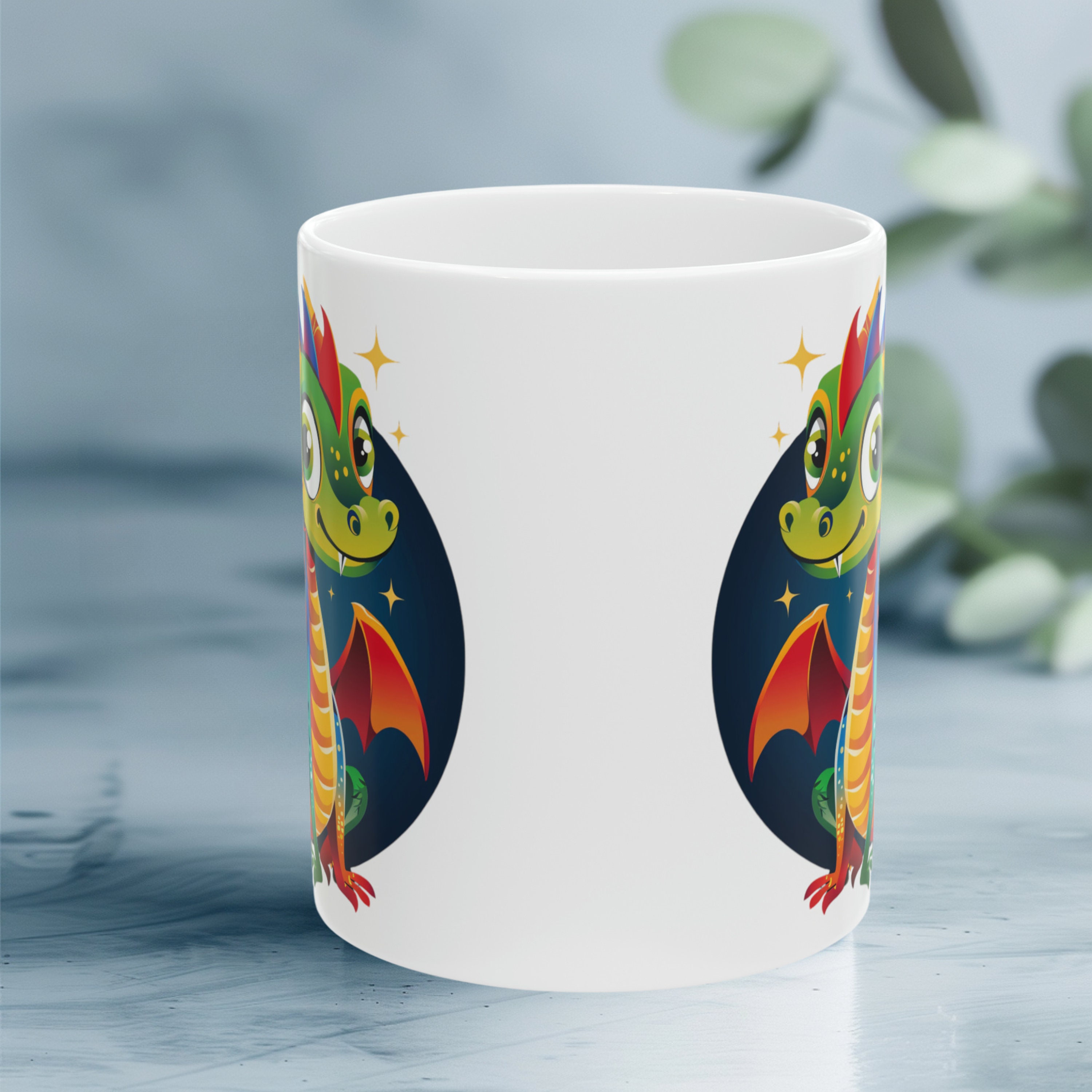 Cute Mug: Cartoon Dragon Mug, Fantasy Coffee Mug & Dragons Ceramic Cup ...