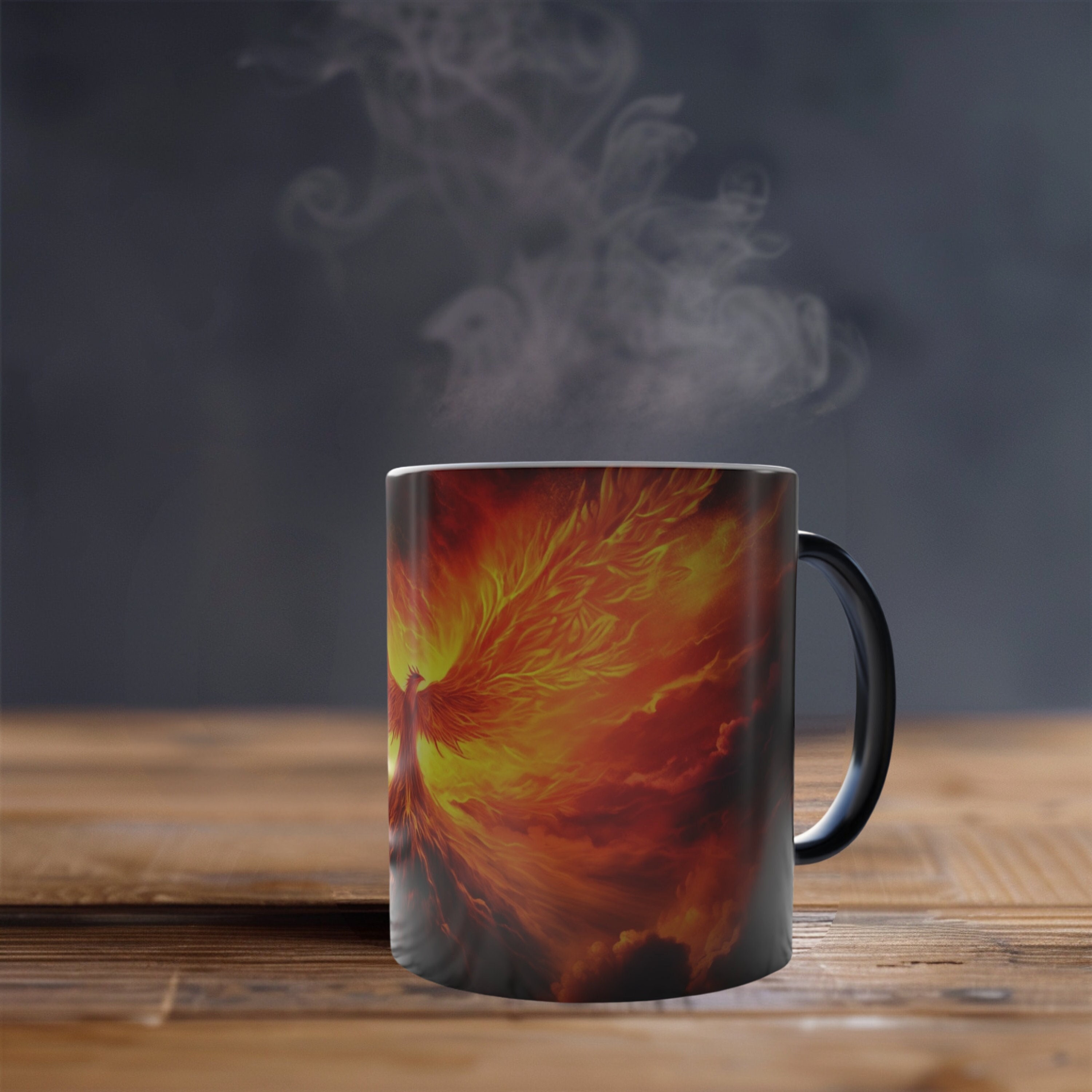 Fantasy Phoenix Color Changing Mug, Fire Magic Mug, Heat Activation ...