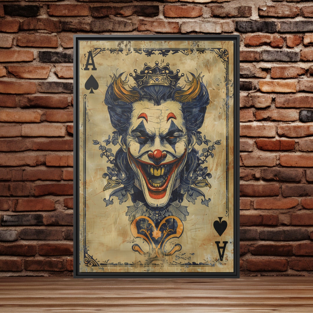 Vintage Wall Art: Retro Minimalist Home Decor, Ace of Spades & Creepy ...