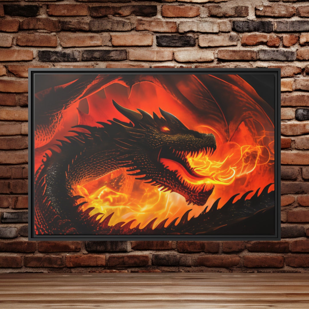 Dark Fantasy Wall Art: Dragon Home Decor & Medieval Wall Decor ...