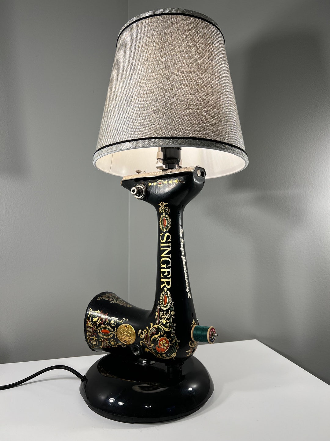 Vintage Singer Sewing Machine Lamp - Etsy