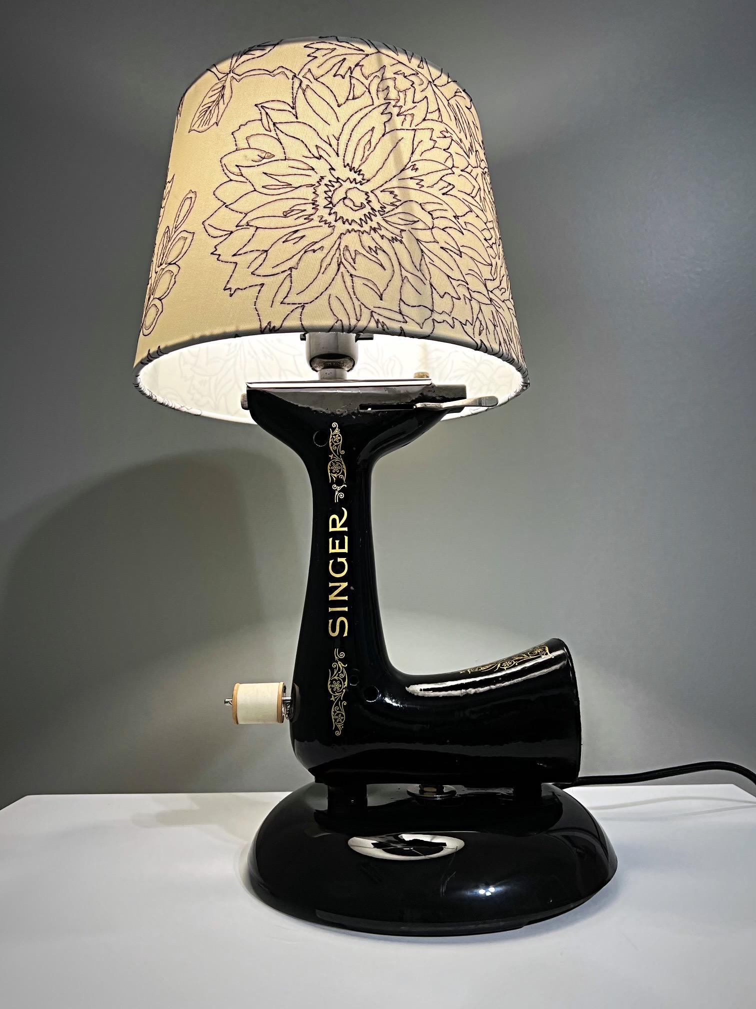 Vintage Sewing Machine Lamp - Etsy