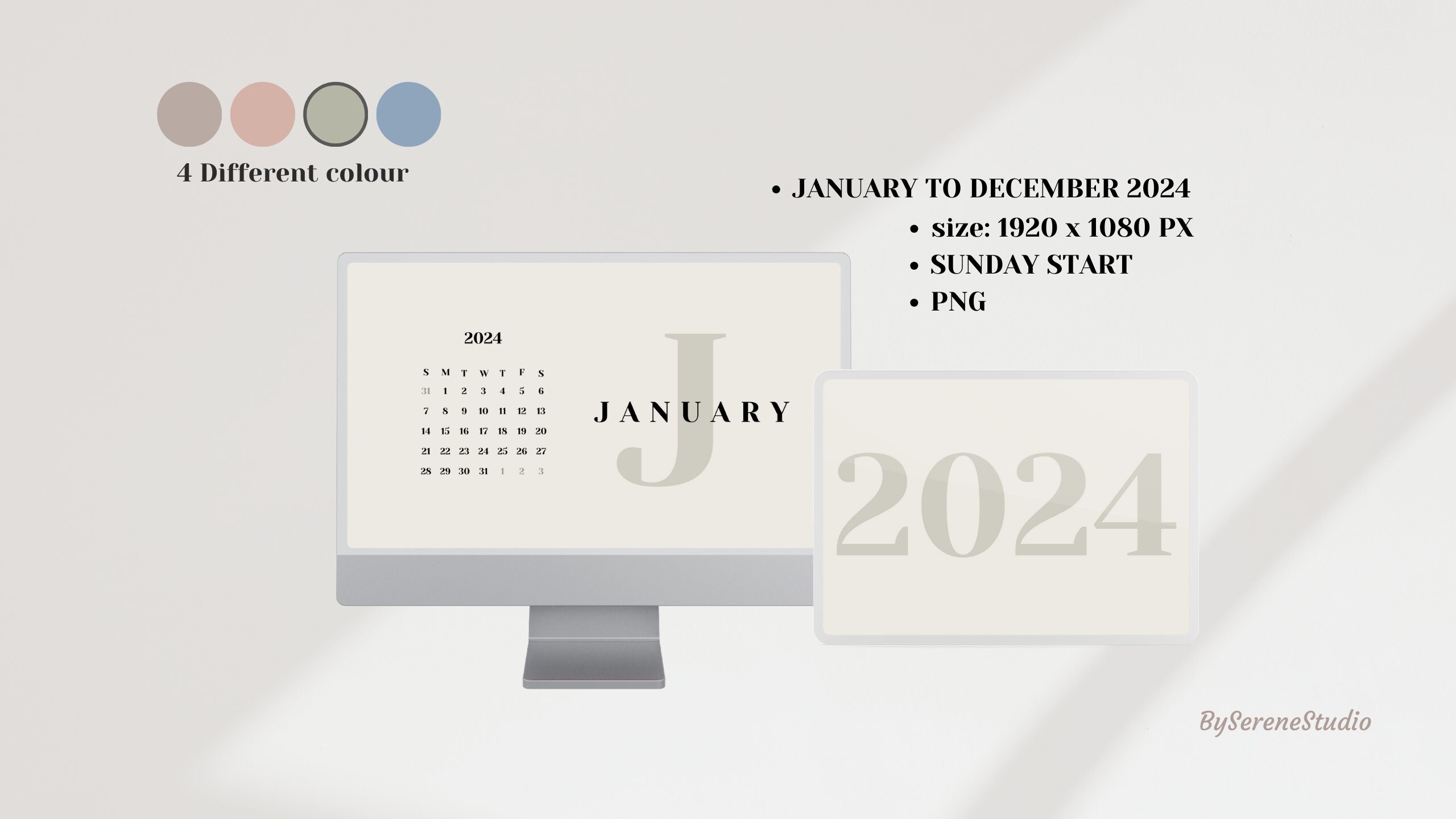 2024 Calendar Desktop Wallpaper Monthly Desktop Background Set of 4 ...