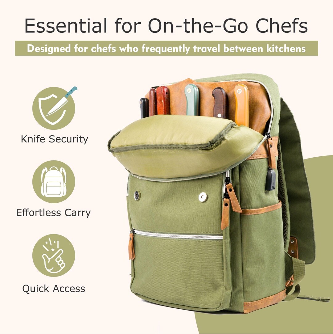 Chef Backpack and Knife Roll - Etsy UK