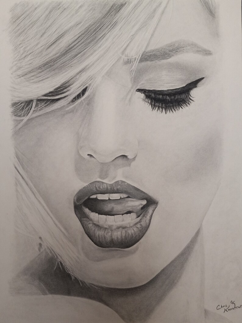 Marilyn/ Fine Art Print/ Pastel Drawing/ Beautiful Woman/ Famous Girl ...