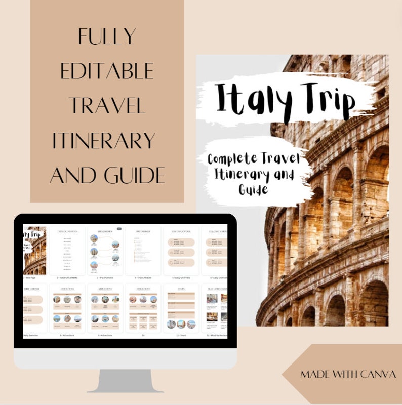 Travel Guide and Itinerary Template- Editable- Travel Guide- Holiday ...