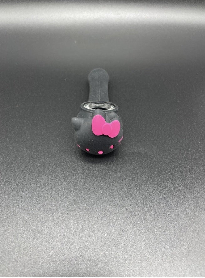 Cat Kitty Face Glass Bowl Pipe / Cute White Cat Face Silicone Glass ...