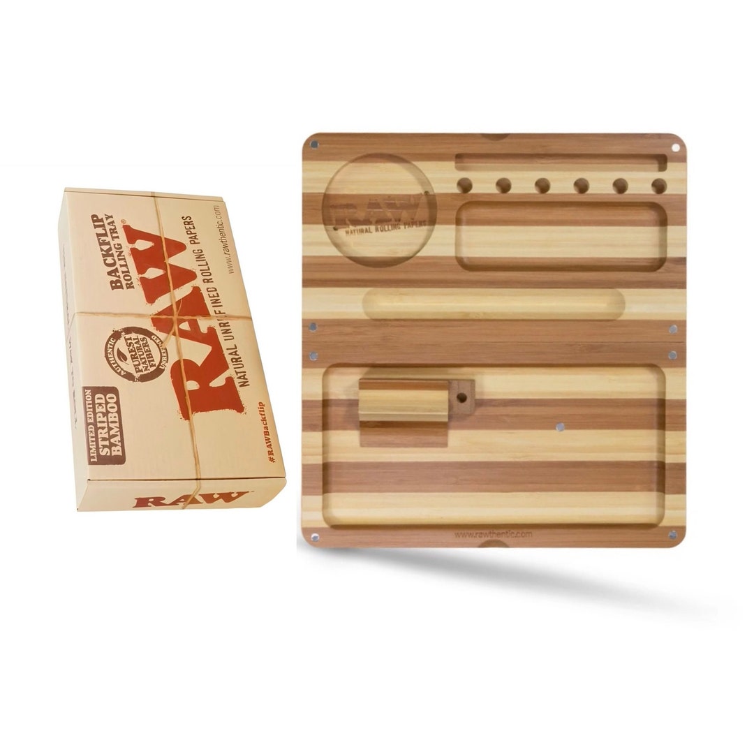 RAW Backflip Magnetic Striped Bamboo Rolling Tray Box Limited Edition ...