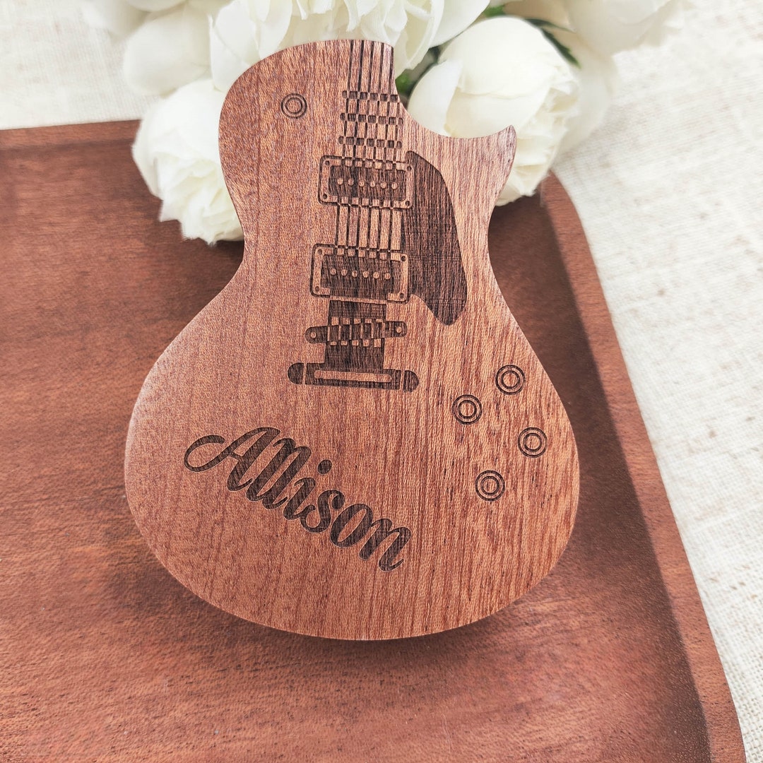 Personalized Acoustic Guitar Pick Set, Personalized Guitar Pick Stand ...
