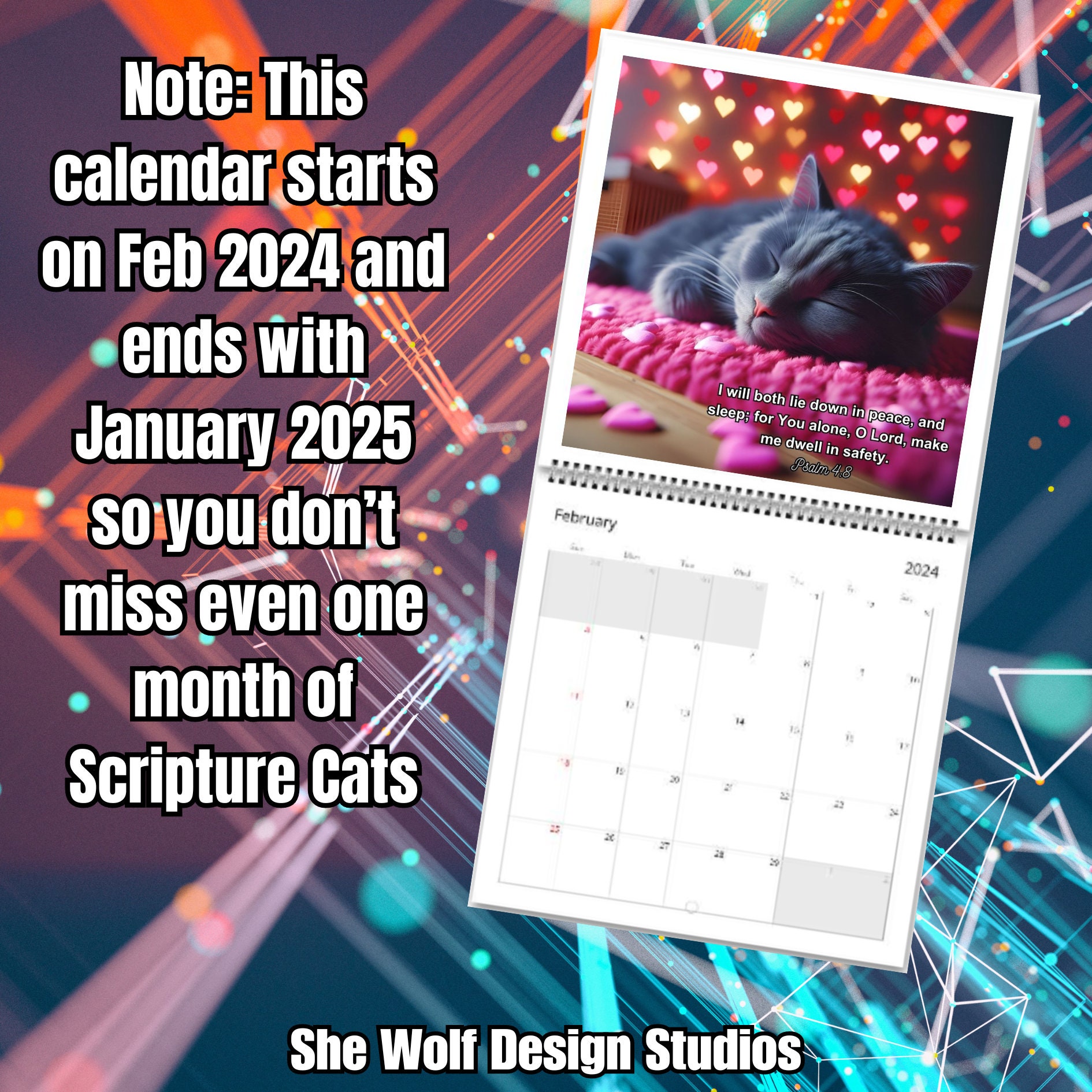 Scripture Cats Calendar 2024 Calendar Cat Calendar Christian Calendar ...