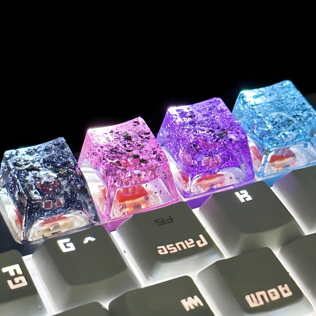 Resin Keycaps With Gold/silver Foil Artisan Craft | Aesthetic Custom ...