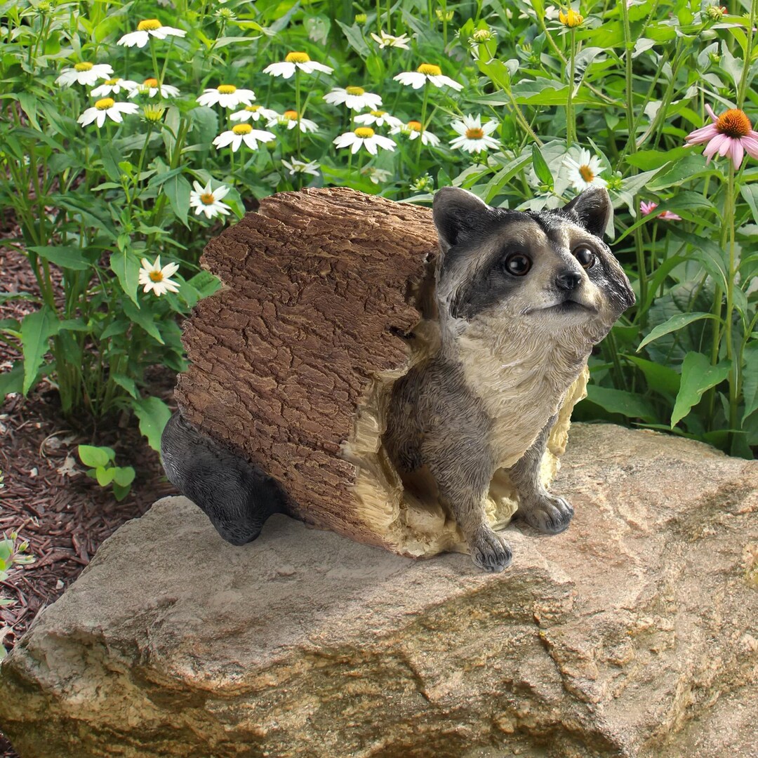7.5 In. H Bandit the Raccoon Statue, Raccoon Statue, Bandit the Raccoon ...