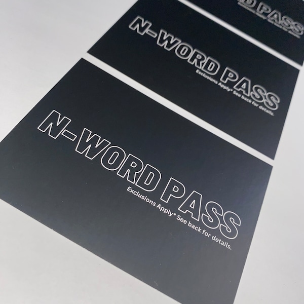 N Word Pass - Etsy
