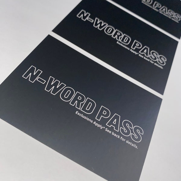 N Word Pass Etsy