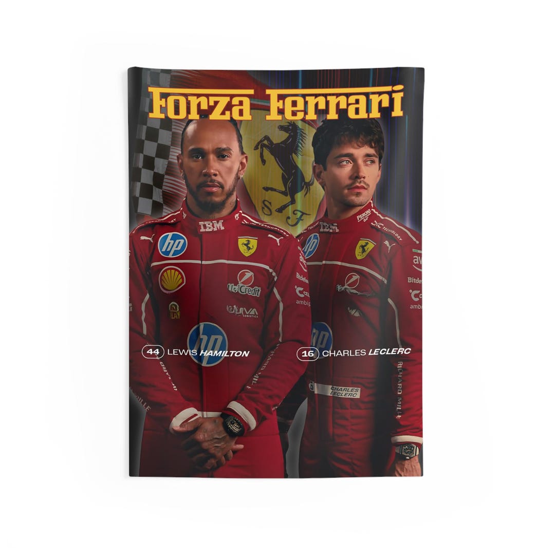 Lewis and Charles Team Banner, Motorsports Fan Cape, Indoor Wall ...