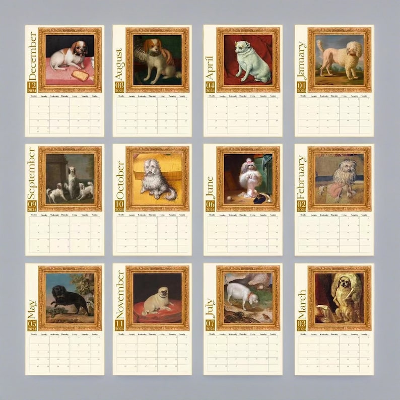 Weird Medieval Dogs Calendar 2024, Funny Ugly Dogs Calendar, Gift ...