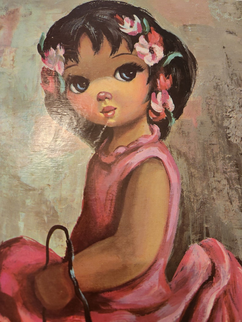 Vintage Jean Maio Ballerina Big Eyed Girl Print 1960s Ballet Picture ...