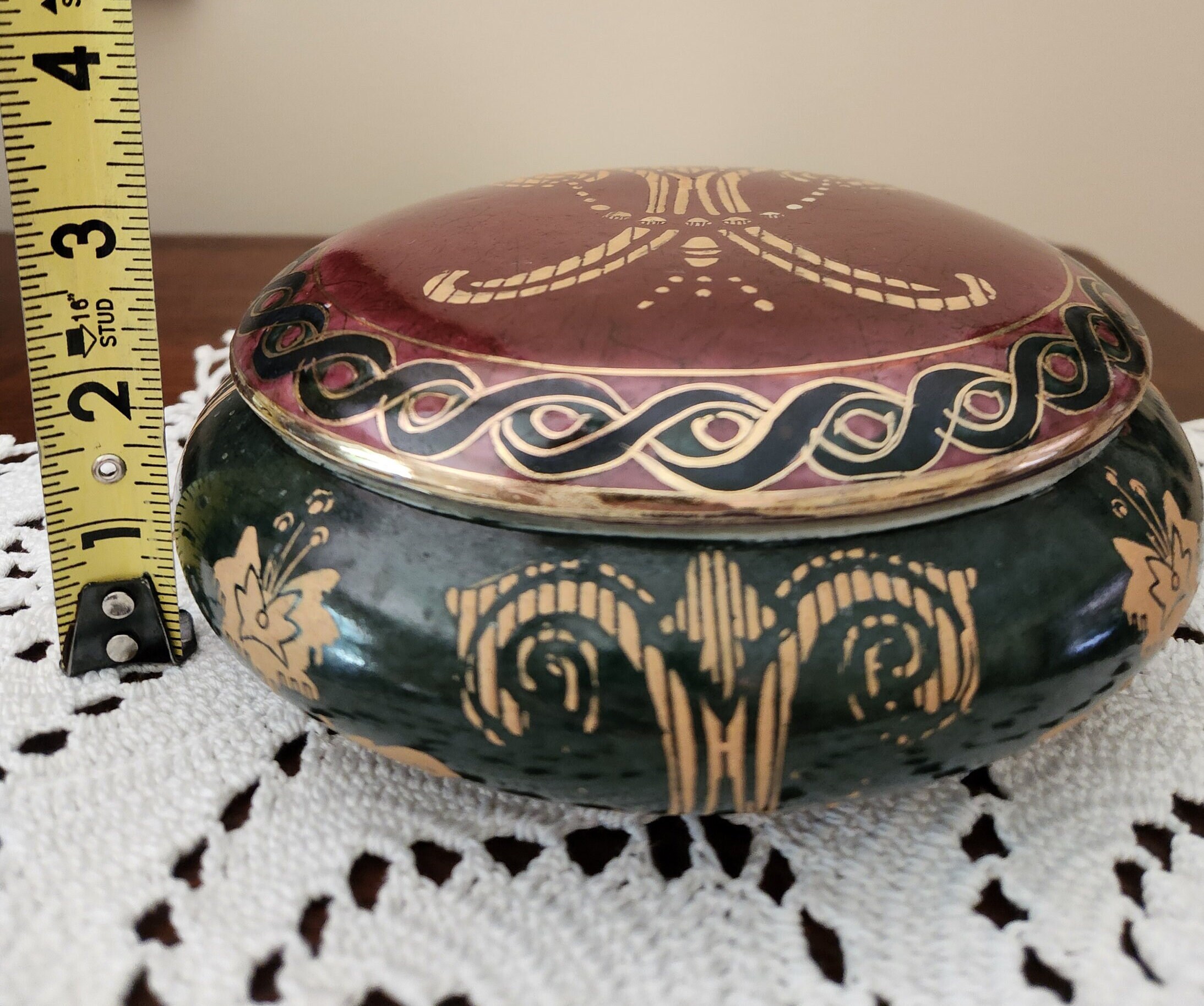 Andrea by Sadak Round Lidded Porcelain Decorative Bowl Hollywood ...