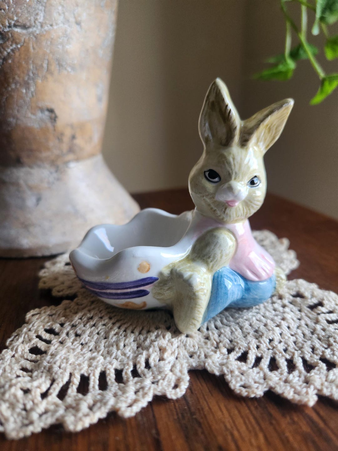 Kung Shin Ceramic Rabbit Egg Holder Spring Easter Decor Bunny Rabbit ...