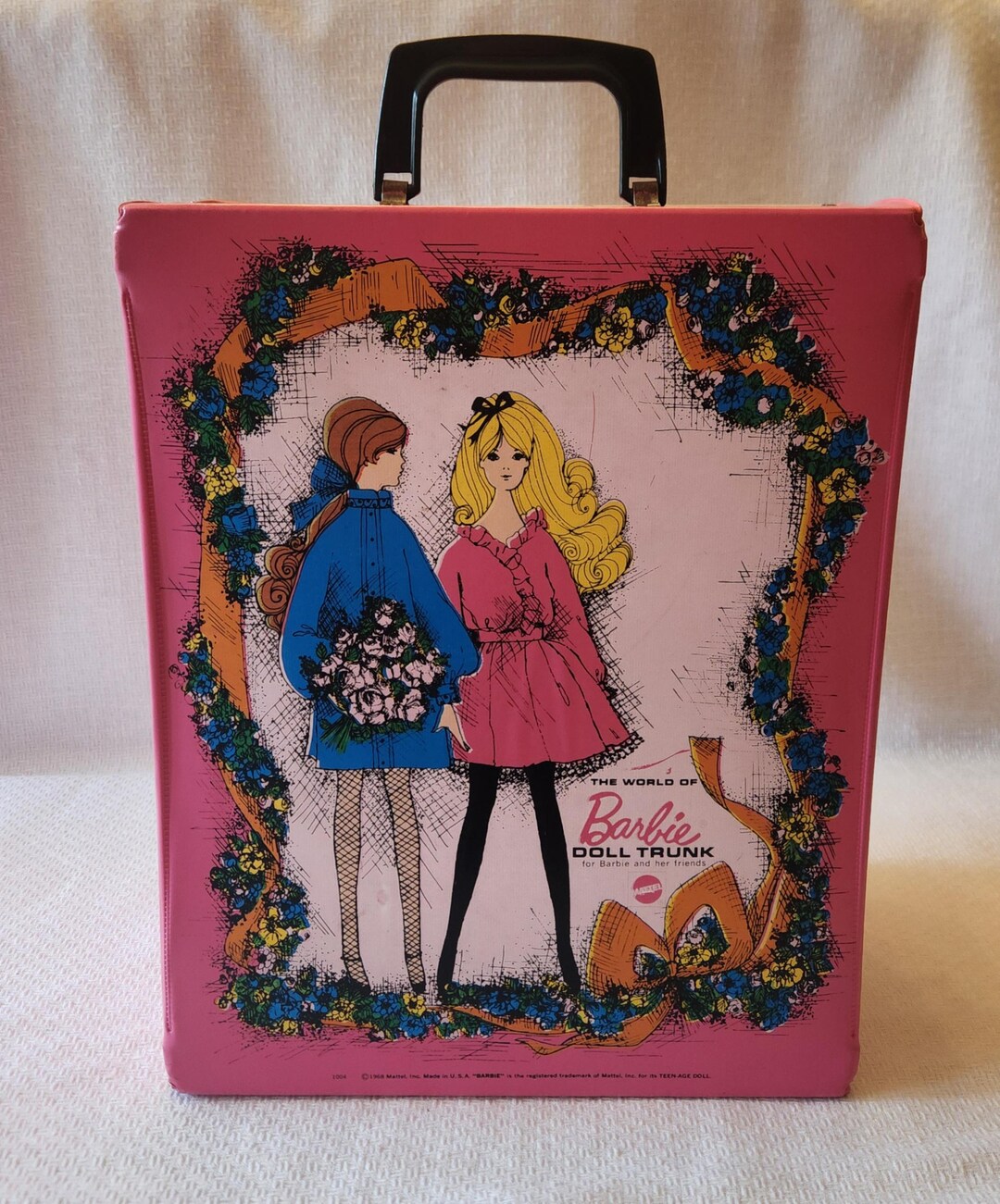 1968 Mattel Barbie Doll Carrying Case #1004 Large Pink Great Condition ...