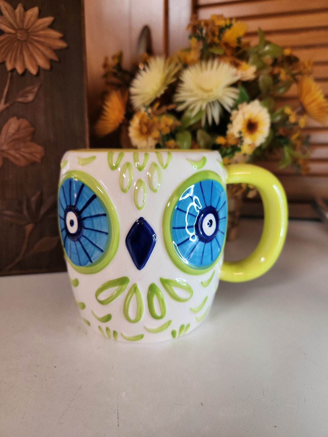 Clay Art Ceramic Owl Mug 3D Bird Hand Painted Wild Animal Coffee Mug - Etsy