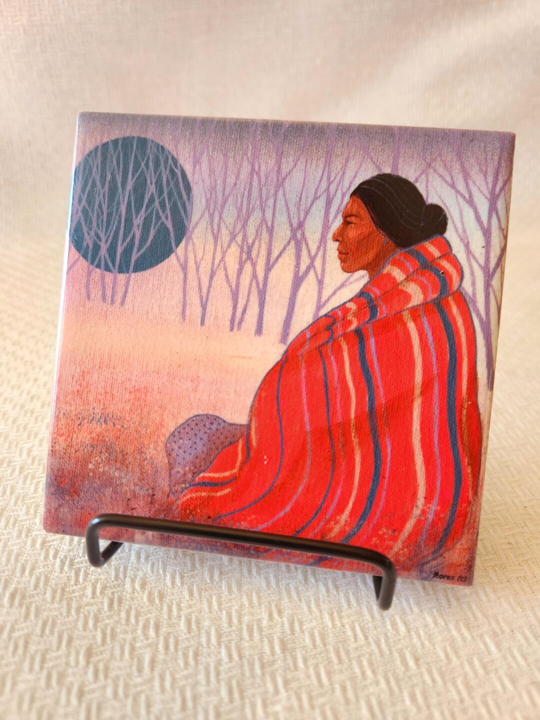 Native American Art Tile "spring Dreams" by Jeanne Rorex 4" X 4" - Etsy