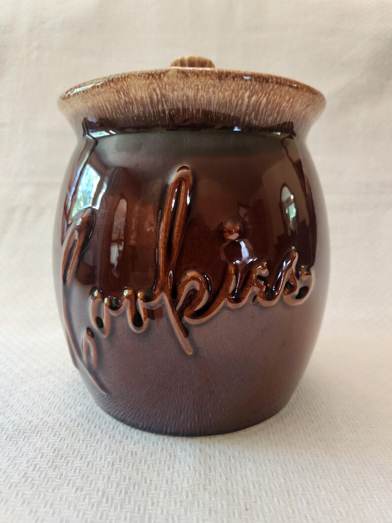 Hull Pottery Cookie Jar Canister Container Brown Drip Glaze 8-1/2 USA ...