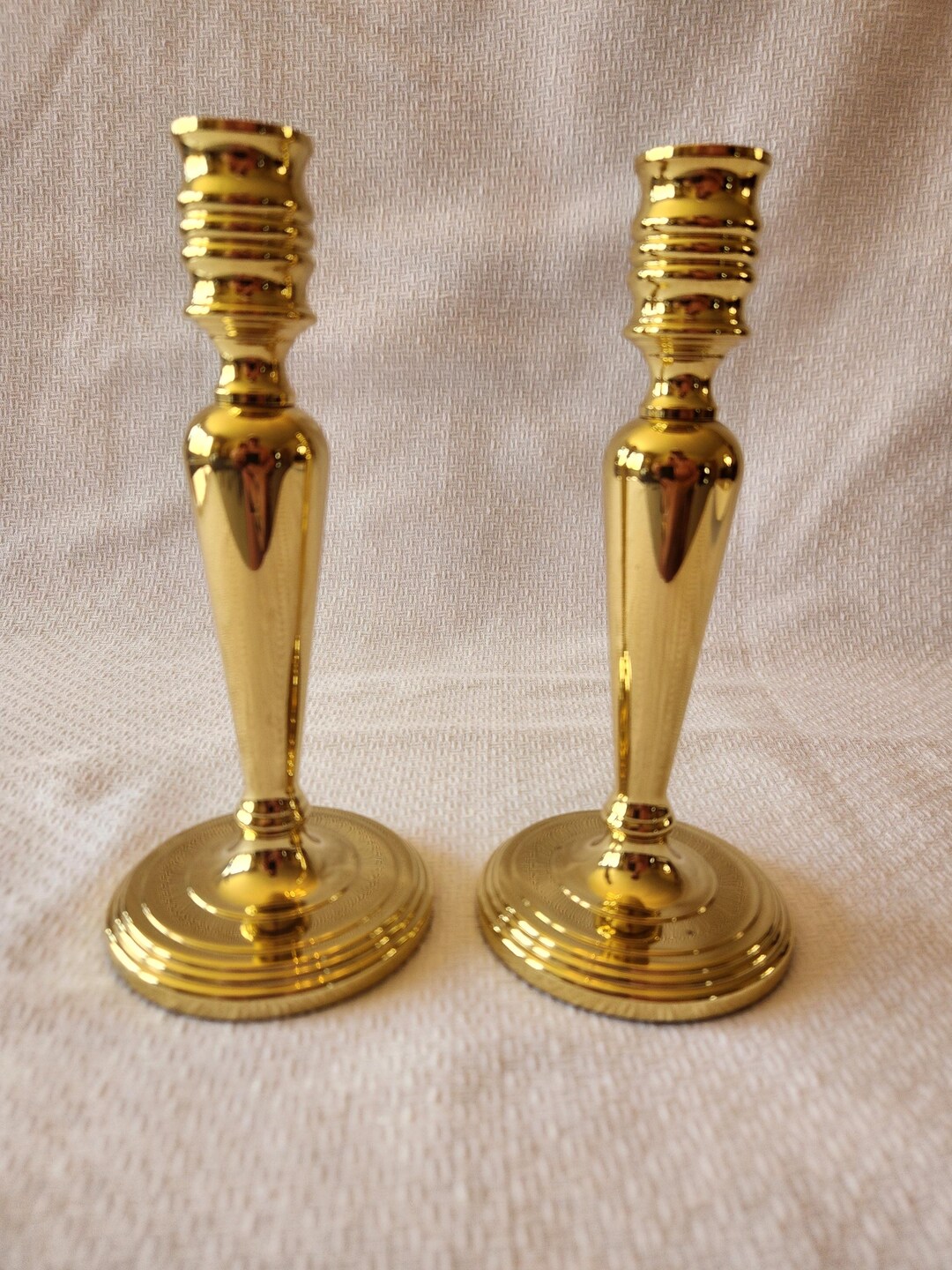 Baldwin Brass Candlestick Holders A Pair of Vintage Heavy Brass ...