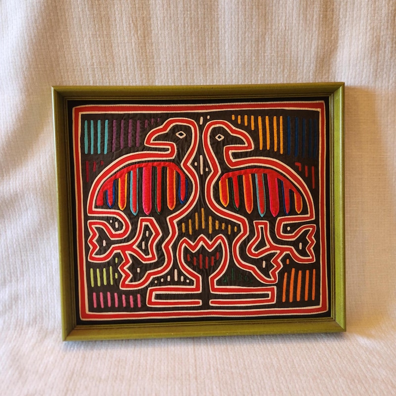 Mola Textile Art Framed - Etsy