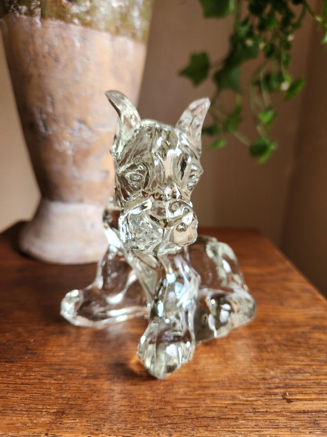 Crystal Boxer Dog Figurine by Kenneth Haley Vintage Setting Boxer Art ...