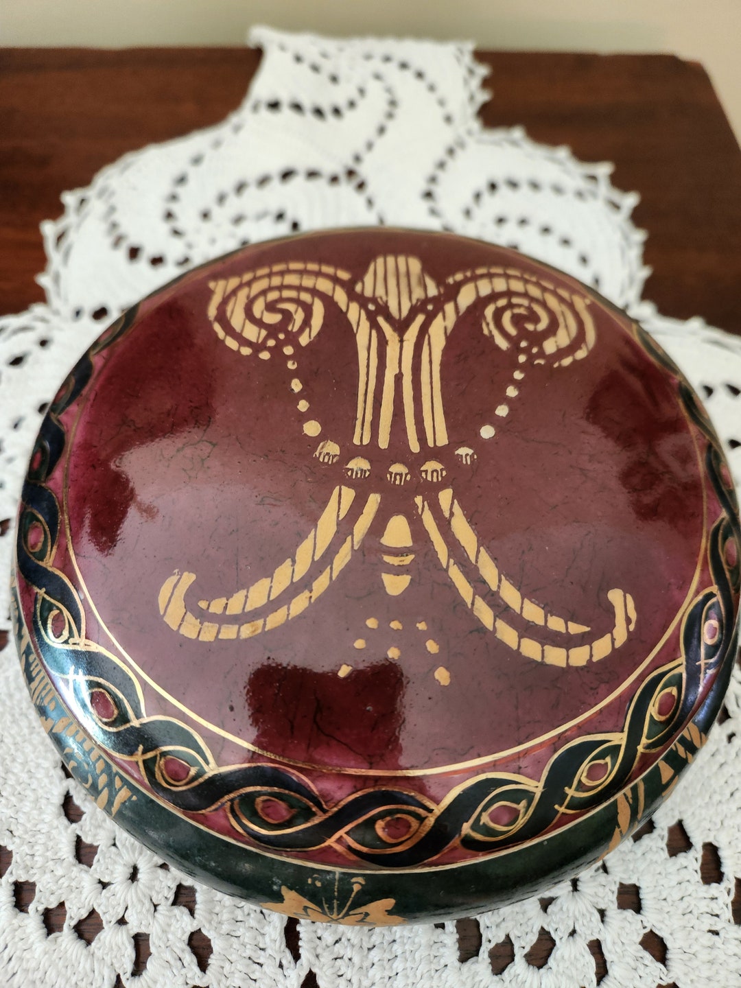 Andrea by Sadak Round Lidded Porcelain Decorative Bowl Hollywood ...