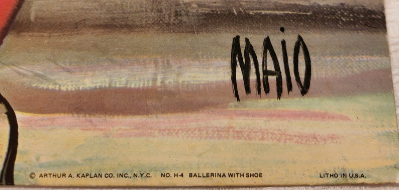 Vintage Jean Maio Ballerina Big Eyed Girl Print 1960s Ballet Picture ...