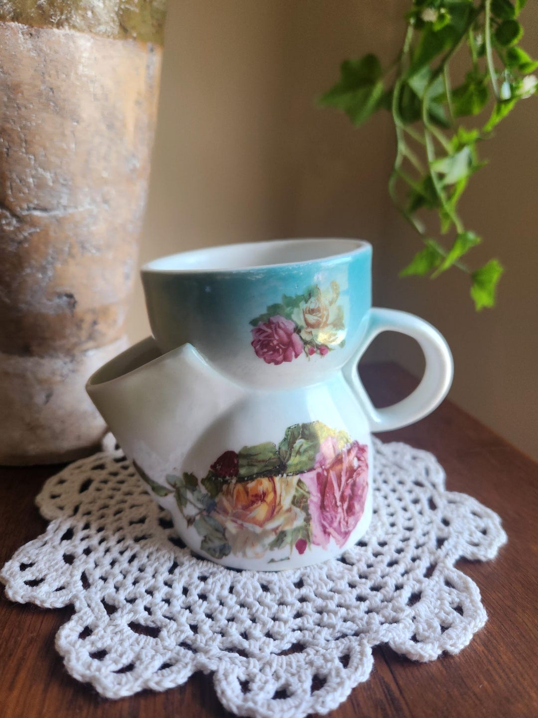 Scuttle Shave Mug Vintage Porcelain Floral Motif Shaving Cup 4" - Etsy