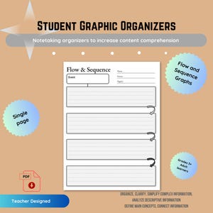 FLOW & SEQUENCE, Student Graphic Organizer, Mind Mapping, Notes ...