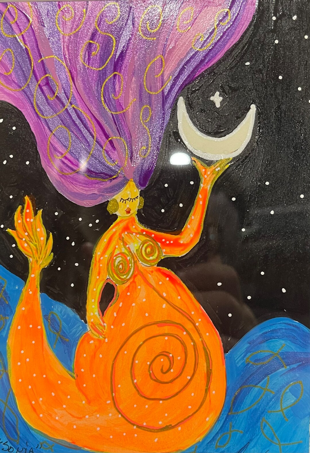 Cosmic Mermaid 5x7 Original Painting - Etsy