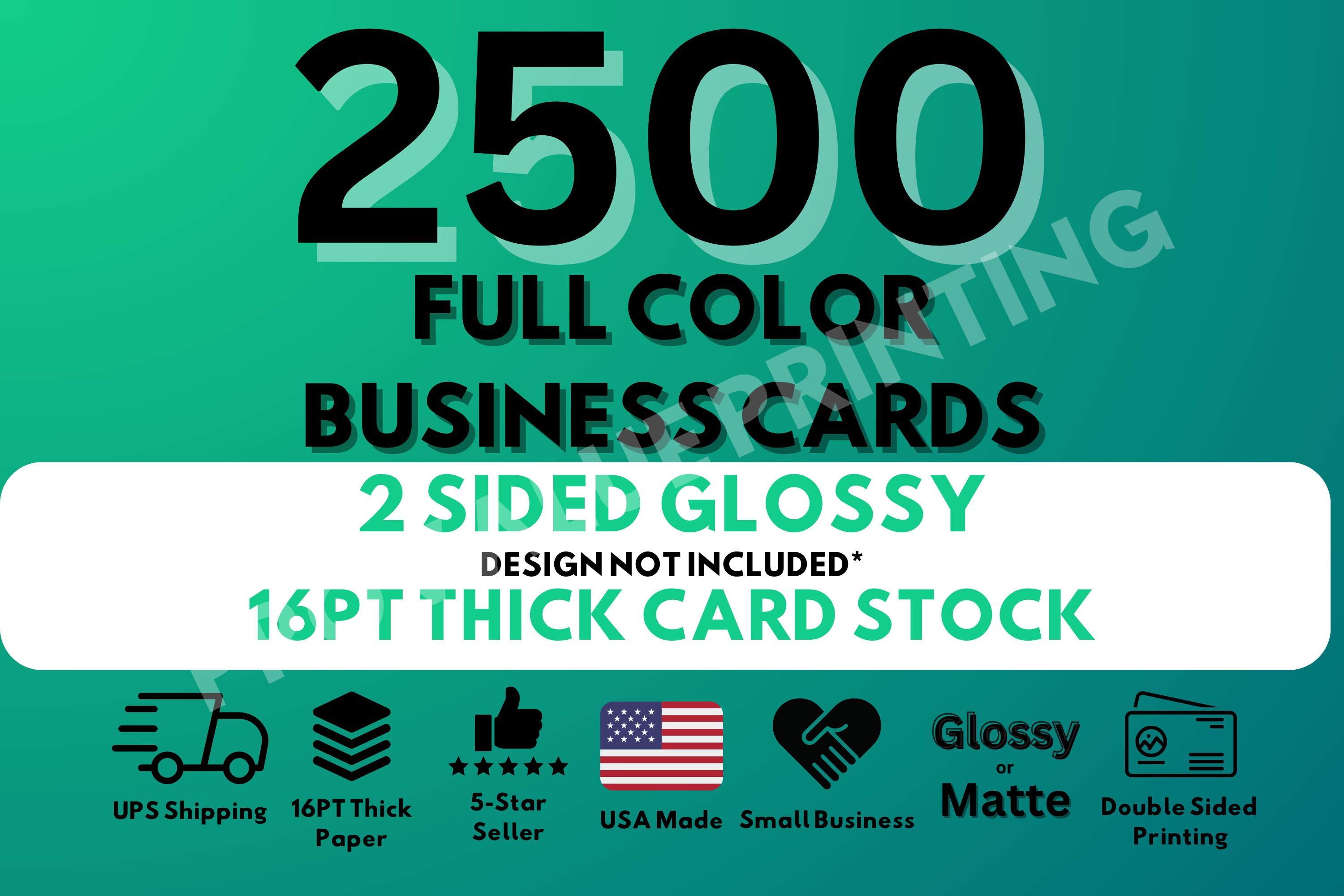 2500 Full Color Business Cards W/ Your Artwork Ready to Print 2 Sided ...
