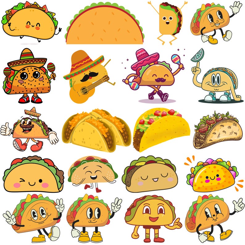 Taco SVG Bundle, Tacos SVG Files for Cricut, Tacos Cut File, Taco Outline, Taco Silhouette ...